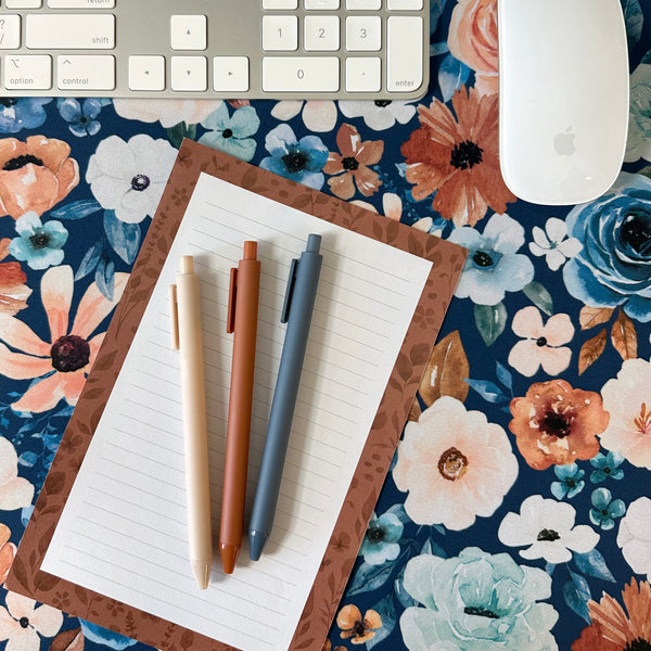 Set of 3 Pens | Rust and Royal Floral – Spaces Planner